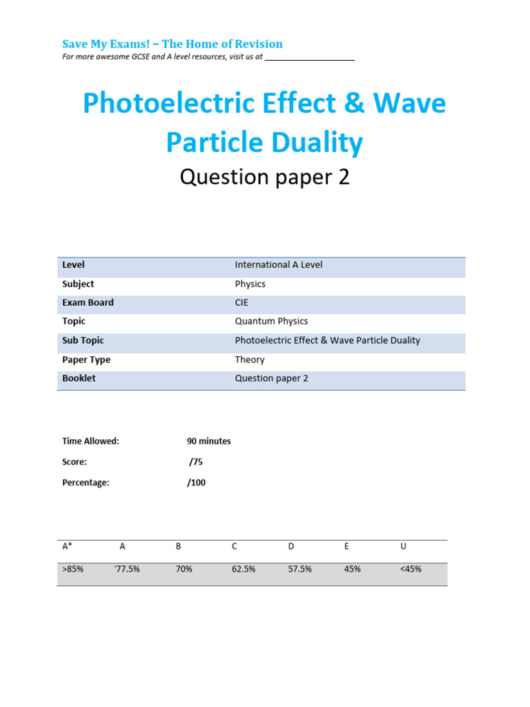 AfL Quantum Physics Wave Particle duality 2 | PDF | Physics | Quantum ... AfL Quantum Physics Wave Particle duality 2 | PDF | Physics | Quantum ...