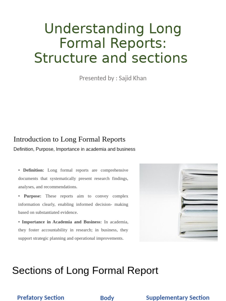 Understanding Long Formal Reports | PDF | Citation | Information