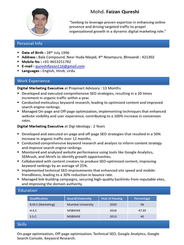 Faizan CV 2024 | PDF