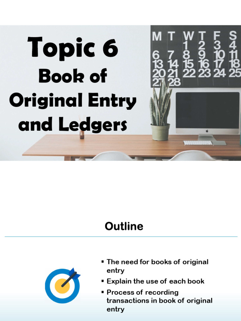 Lecture Slide (Book of Original Entry and Ledgers) | PDF | Debits And Credits | Business