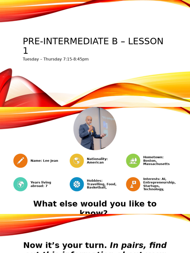 Engish Pre-Intermediate B - Lesson 1 | PDF | Software | Application ...