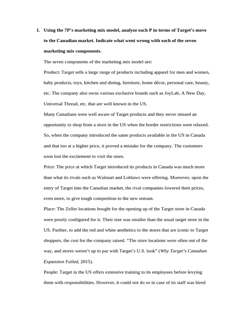 Target Canada's Marketing Missteps | PDF | Business
