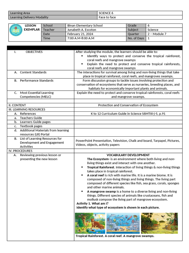 LE final | PDF | Mangrove | Coral Reef