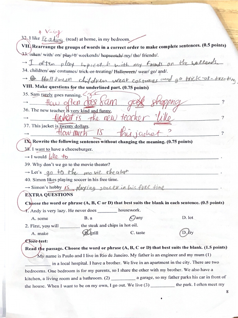 VII. Rearrange The Groups of Words in A Correct Order To Make Complete ...