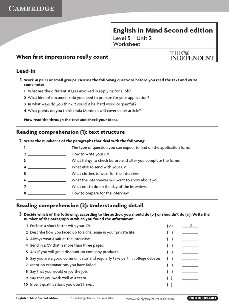 english-in-mind2-level5-unit2-extra-reading-practice-worksheet | PDF | Verb | Language Mechanics