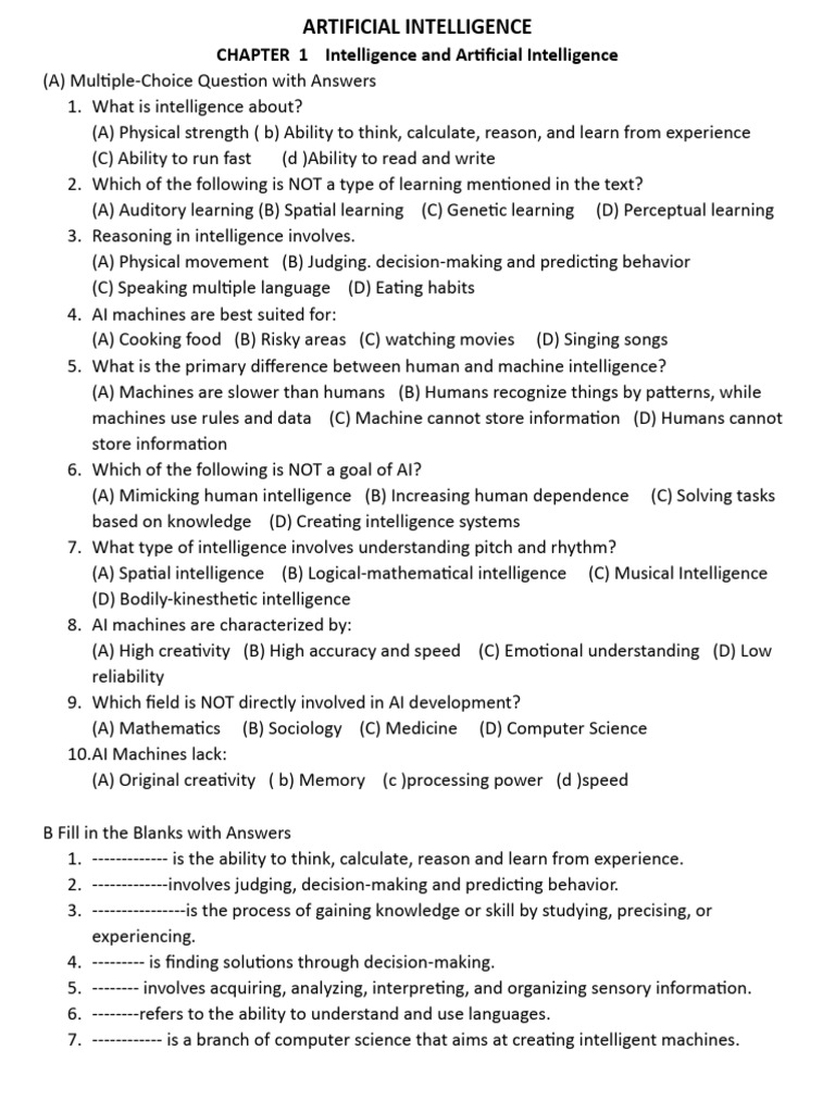 ARTIFICIAL INTELLIGENCE Class 7 | PDF | Artificial Intelligence ...
