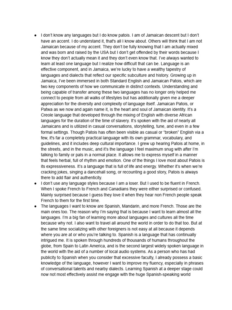 Linguistic Autobiography | PDF | Linguistics | Human Communication