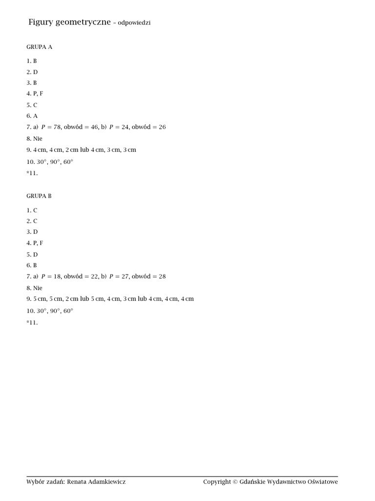 3.Figury Geometryczne Odp | PDF