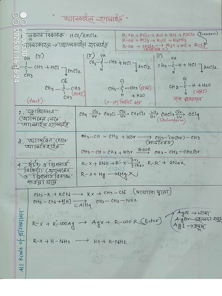 Handnote On Alkyl Halide | PDF