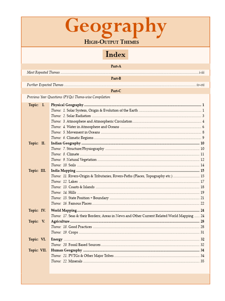 Geography PYQ till 2023 | PDF | Earth | Cloud