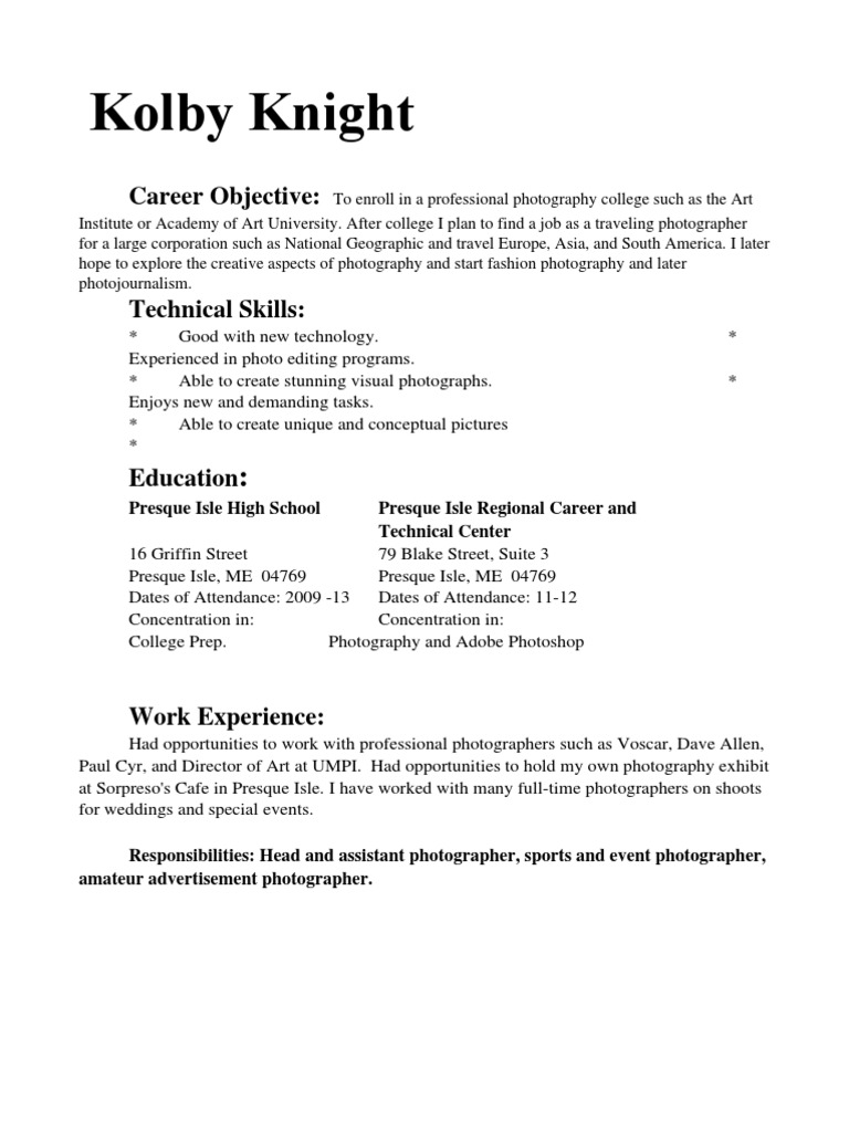 Mock Resume | PDF | Career & Growth | Art