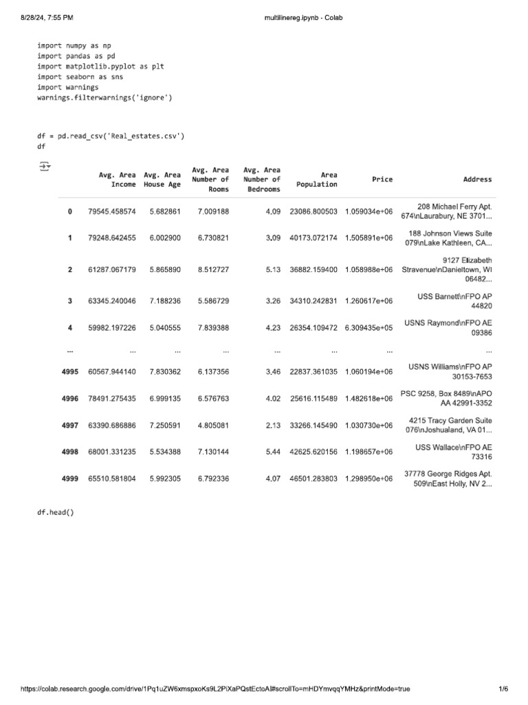 Multilinear Regression | PDF