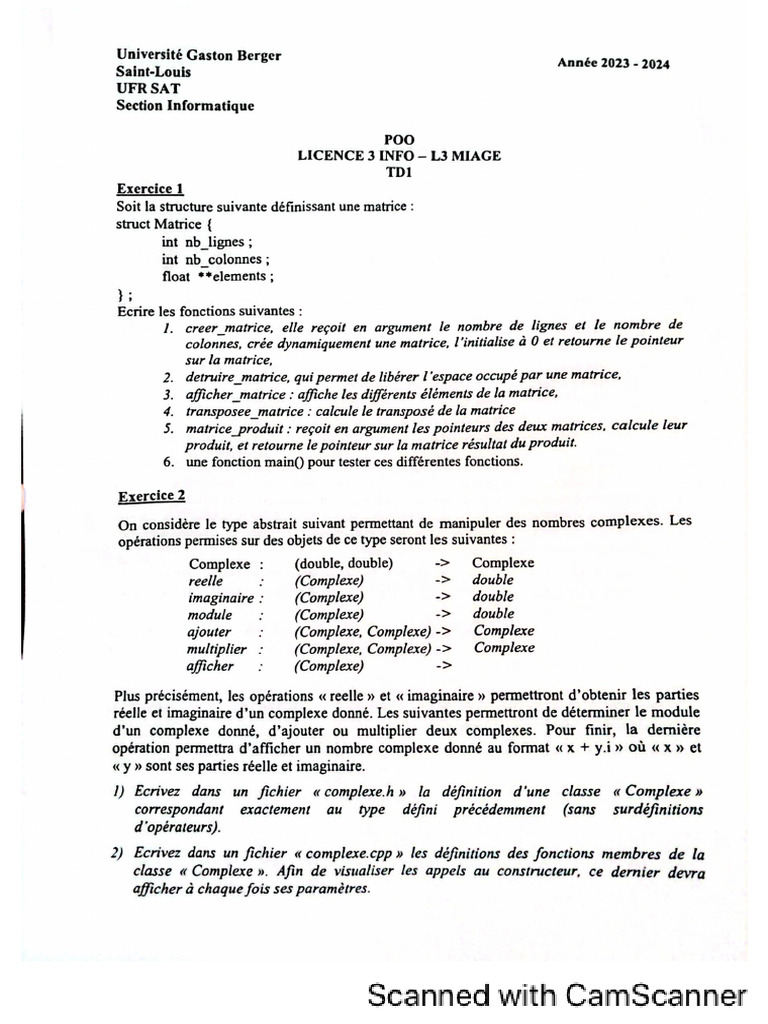 TD1 Poo1 2023-24 | PDF