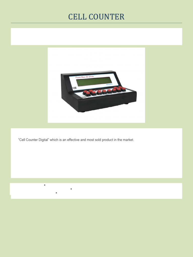 Digital Cell Counter for Lab Use | PDF