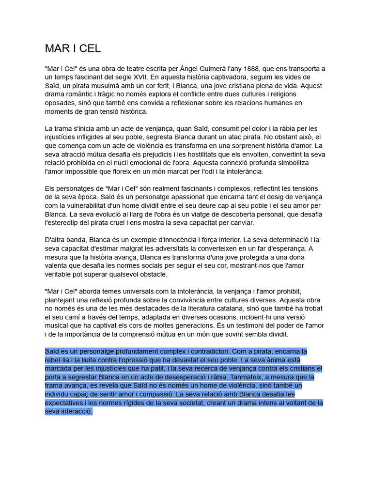 Mar I Cel | PDF