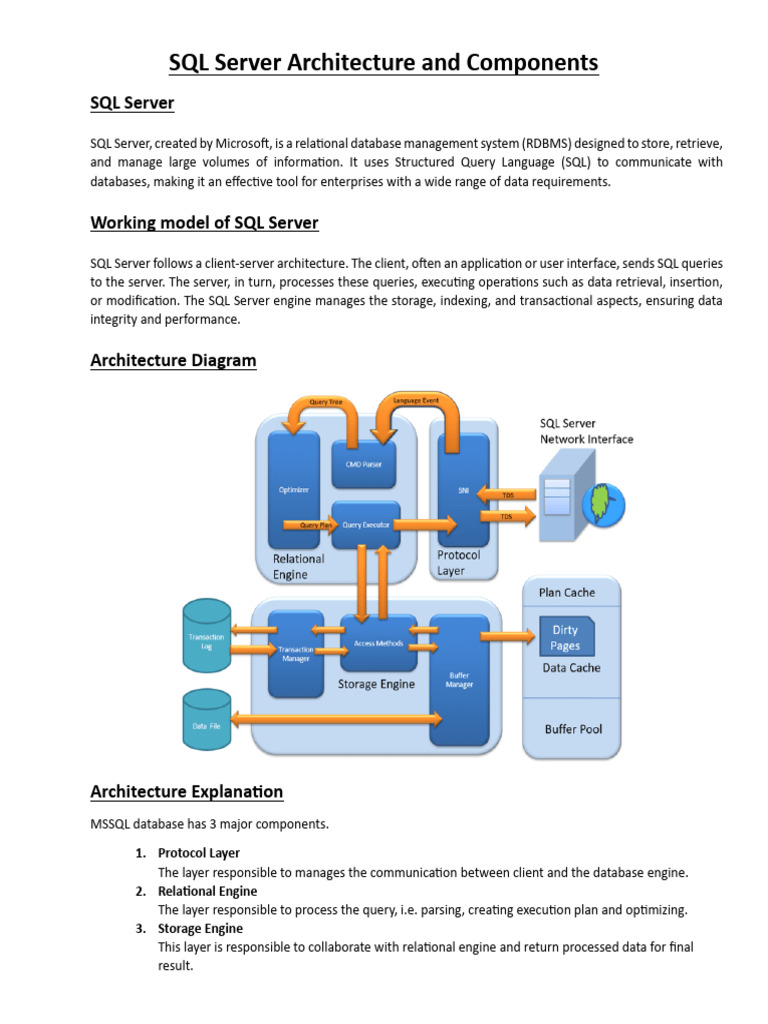 SQL Server Architecture - A Basic Guide To MSSQL | PDF | Microsoft Sql Server | Cache (Computing)