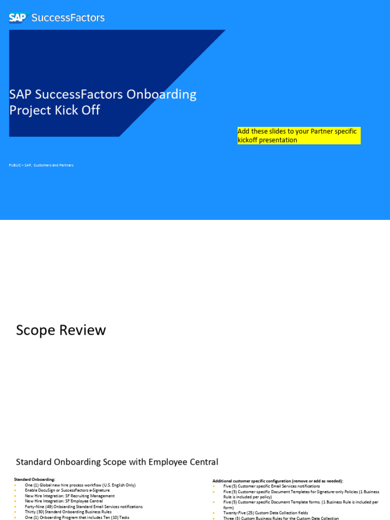 SAP SuccessFactors Onboarding Overview | PDF | Governance | Computing