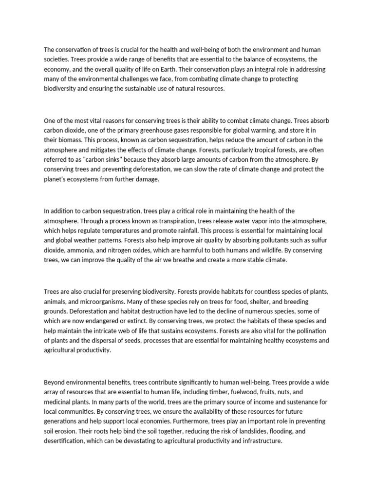 Conservation Of Trees Pdf Climate Change Mitigation Climate Change