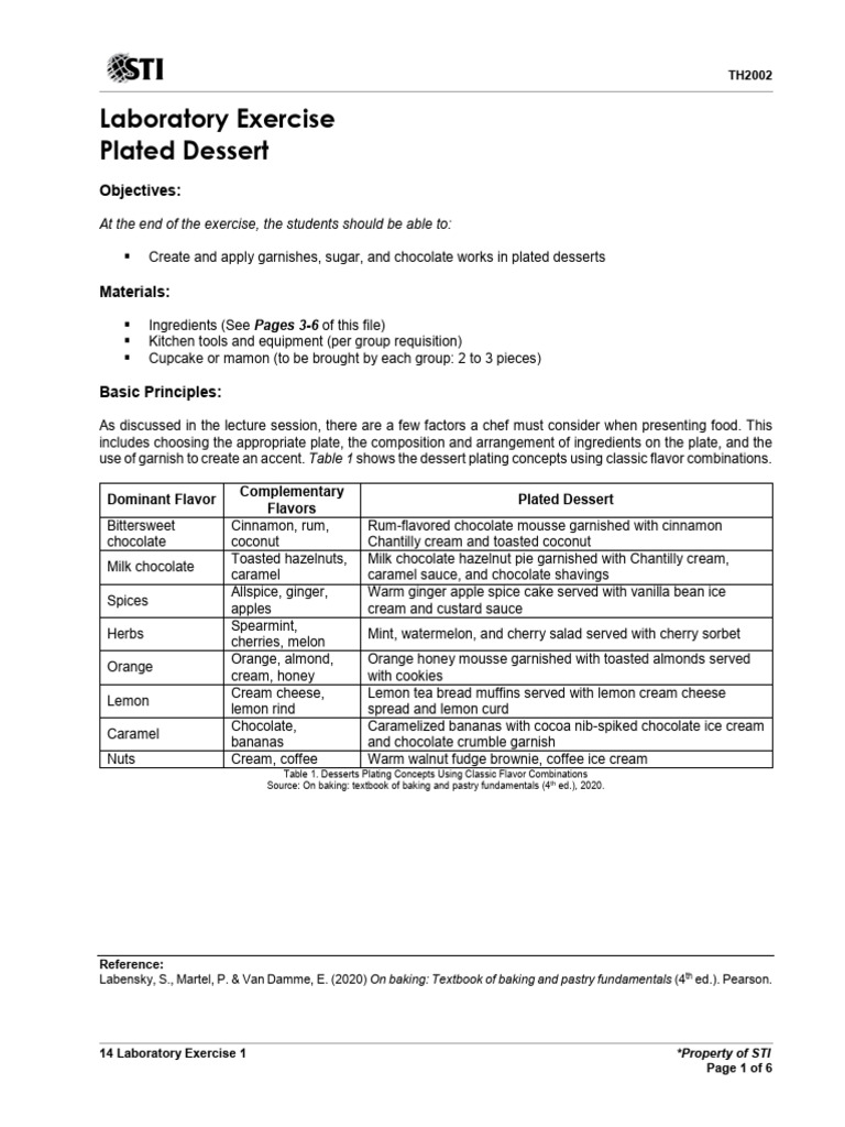14 Laboratory Exercise 1 | PDF | Desserts | Caramel