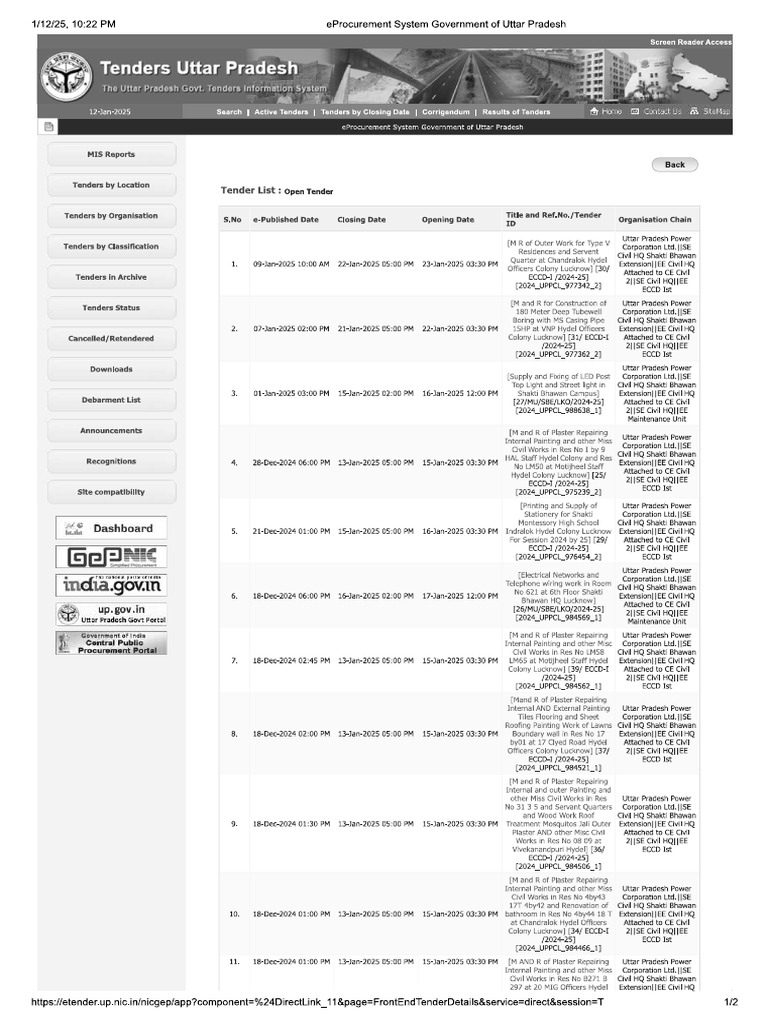 Uppcl Civil Tender | PDF