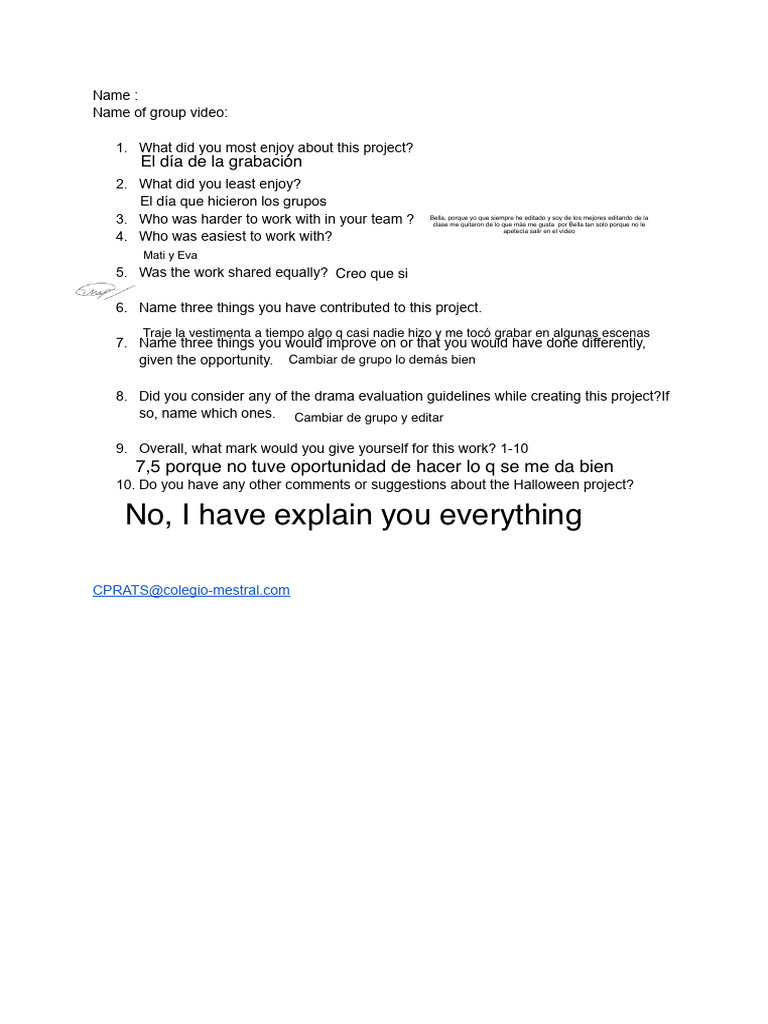 Drama Questionnaire | PDF
