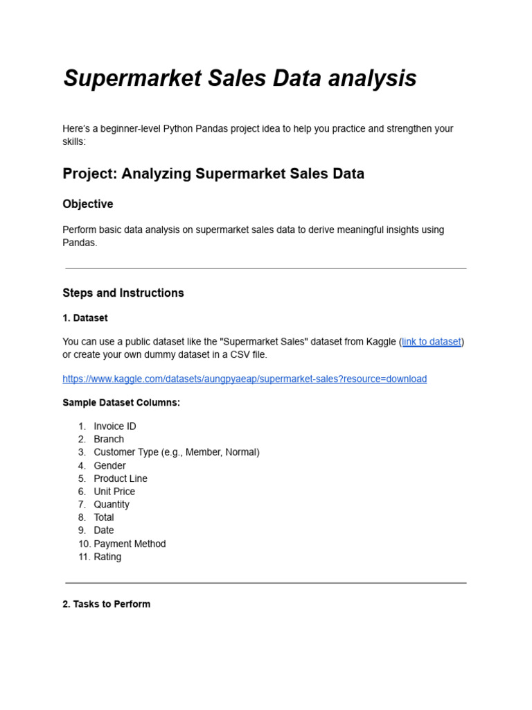 Supermarket Sales Data analysis | PDF | Data Analysis | Data