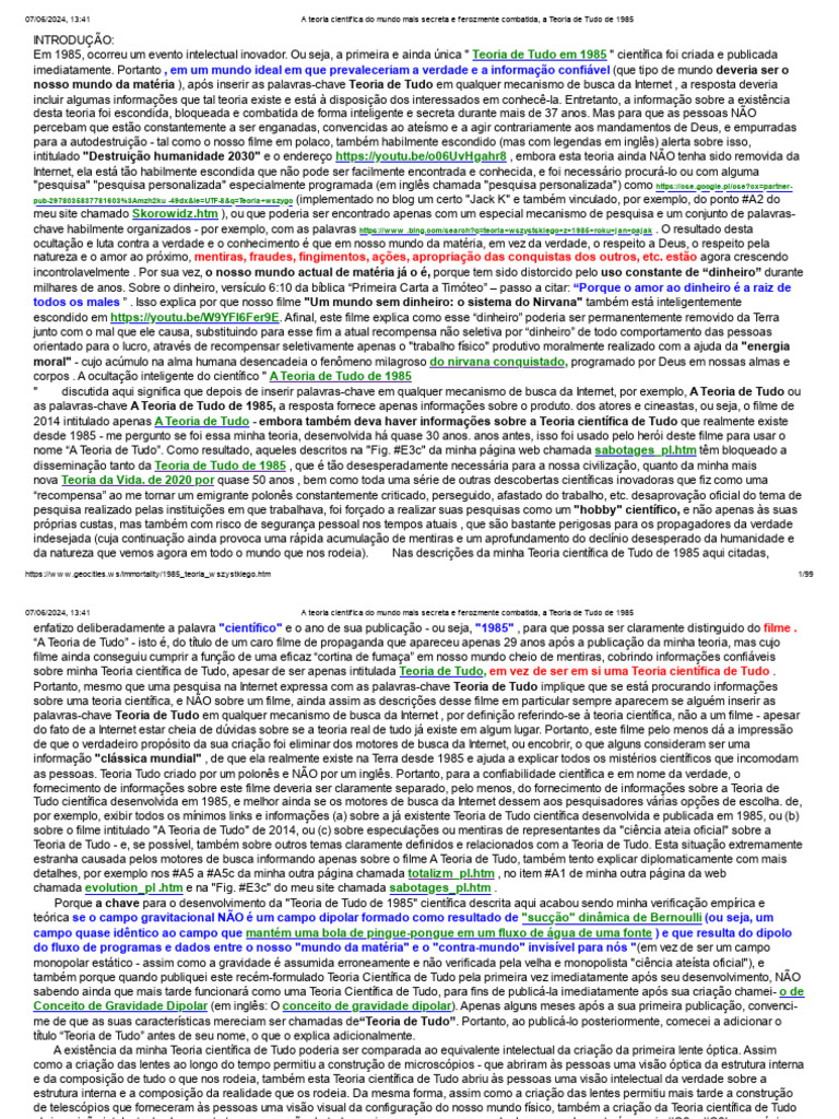 A Teoria Científica Do Mundo Mais Secreta e Ferozmente Combatida, A ...