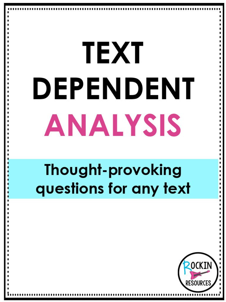Text Dependent Analysis TDA Questions Free | PDF | Word | Phrase