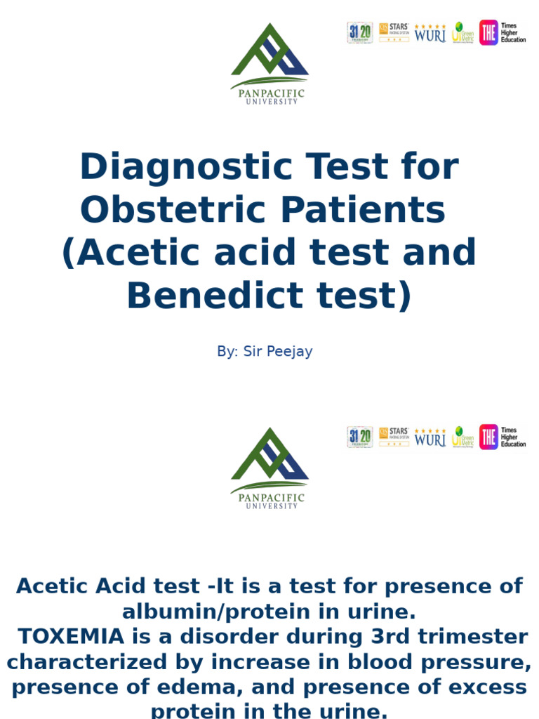 Acetic Acid Test and Benedict Test | PDF
