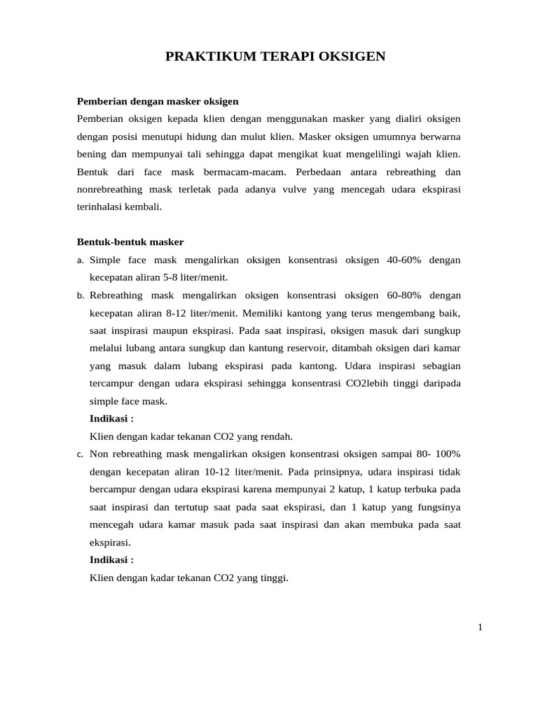 Terapi Oksigen | PDF