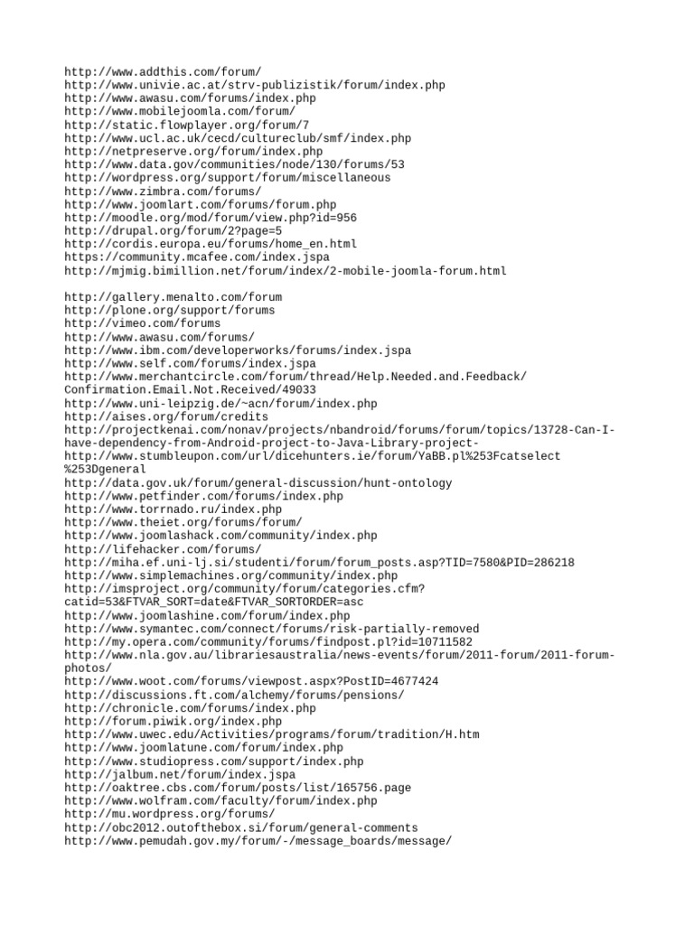 Forum Resources and Links Compilation | PDF