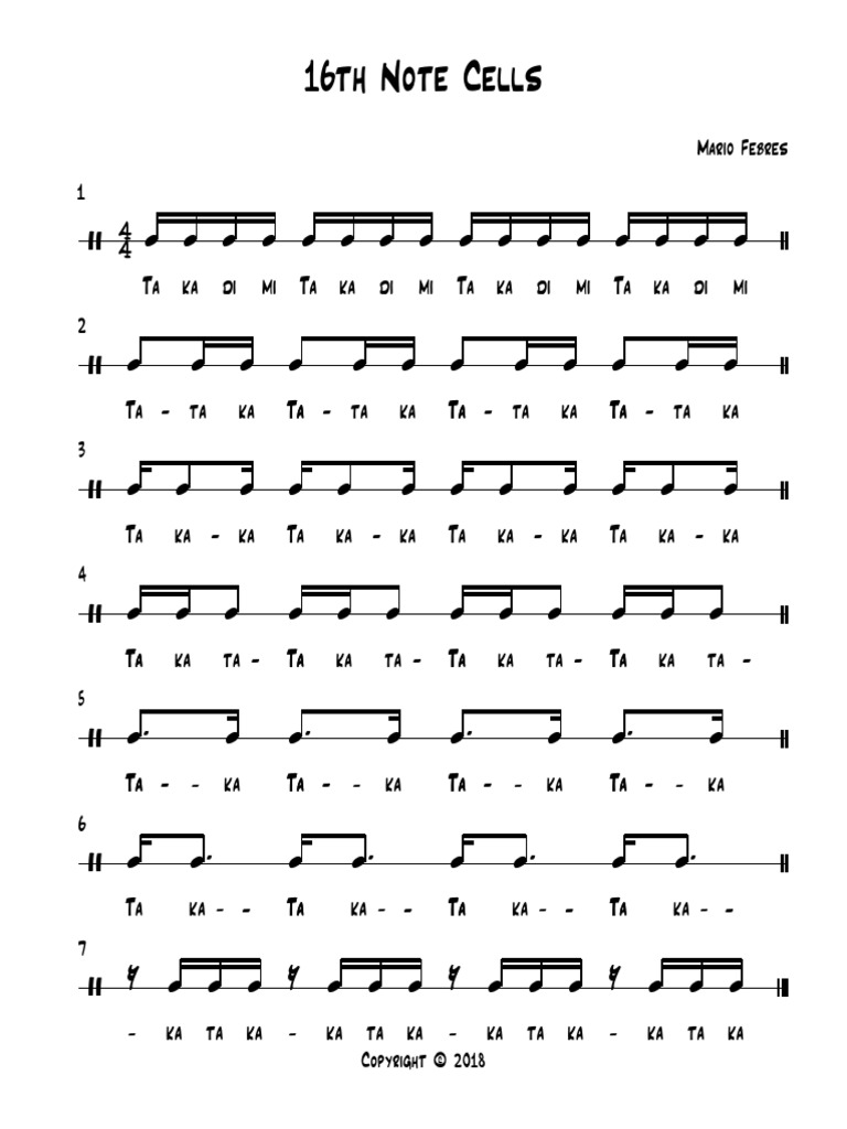 16th Note Cells | PDF