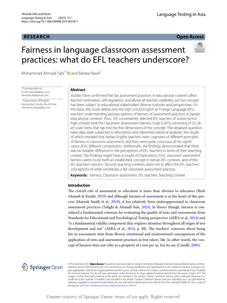 Fairness_in_language_classroom_assessment_practice | PDF | Teachers ...