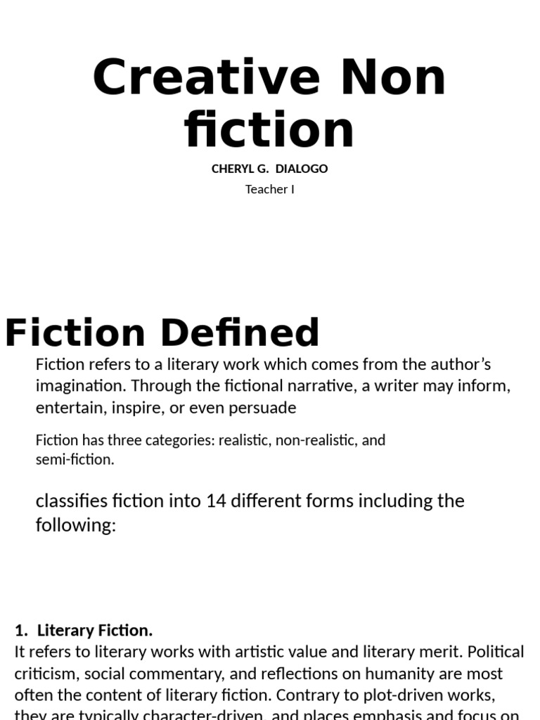 Creative Non Fiction | PDF | Romance Novels | Horror Fiction