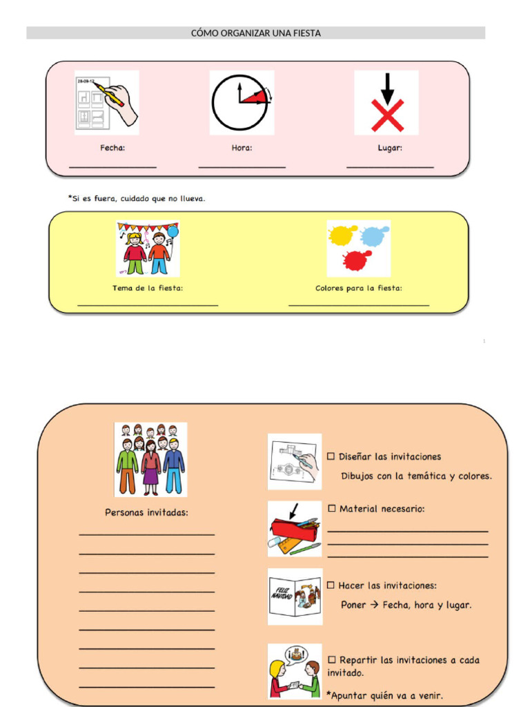 Cómo Organizar Una Fiesta Planificacion | PDF