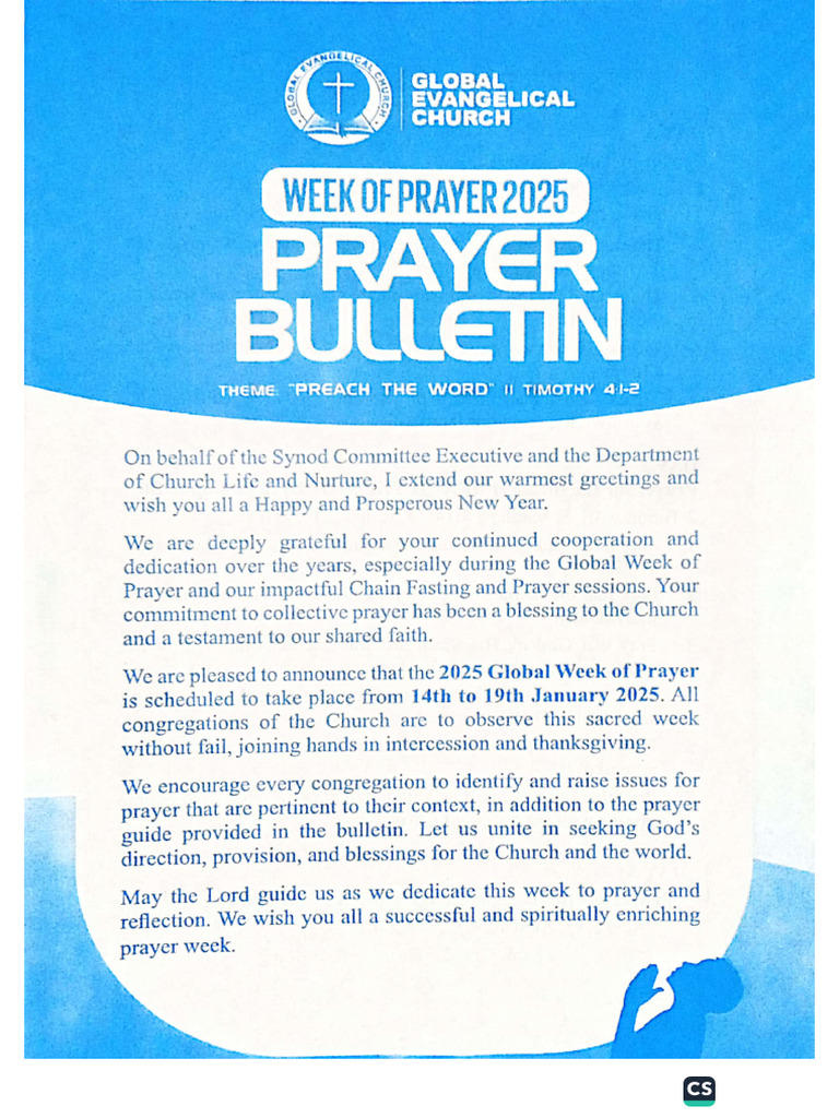 Week of Prayer 2025 Prayer Bulletin | PDF