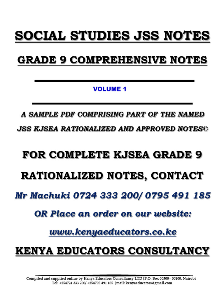 SST Grade 9 Comprehensive Notes Sample | PDF