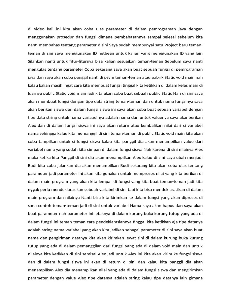 di video kali ini kita akan coba ulas parameter di dalam pemrograman java dengan menggunakan ...