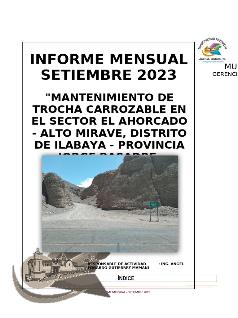 Caratula - Informe Mensual Set 23 | PDF