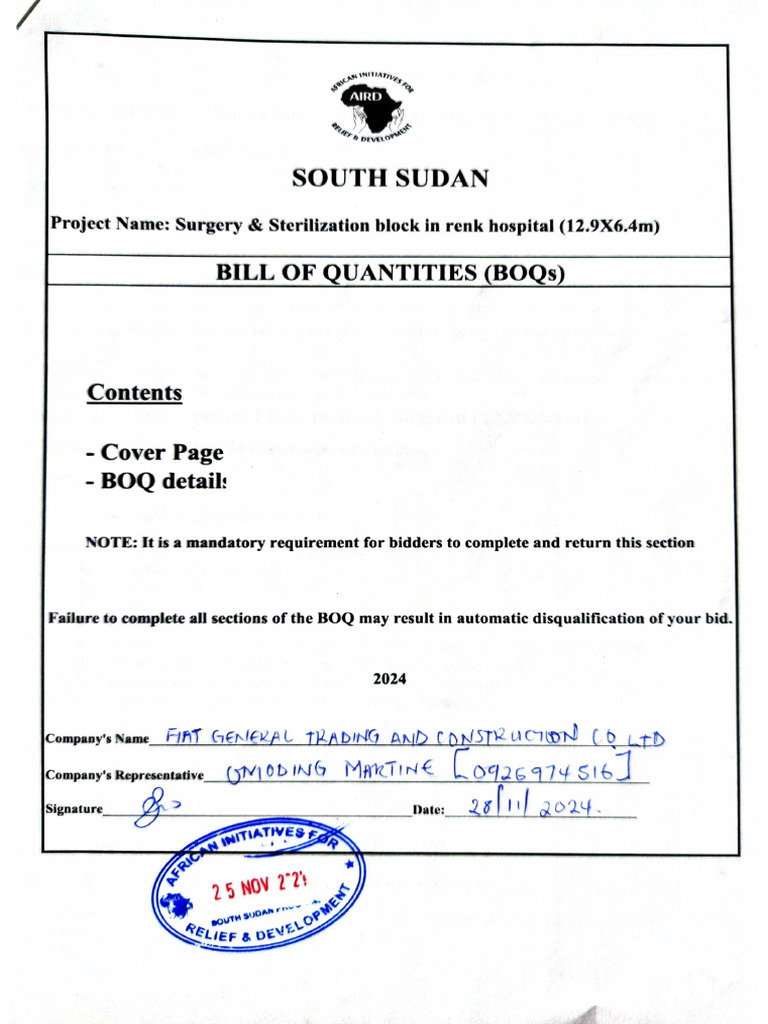 Surgery Block Construction | PDF