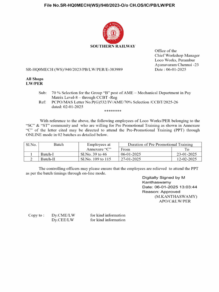 AME 70_ Pre Promotional Training alert notice | PDF