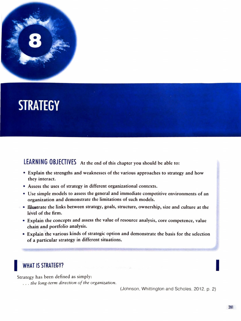 Chapter 8 - Strategy | PDF | Strategic Management | Swot Analysis