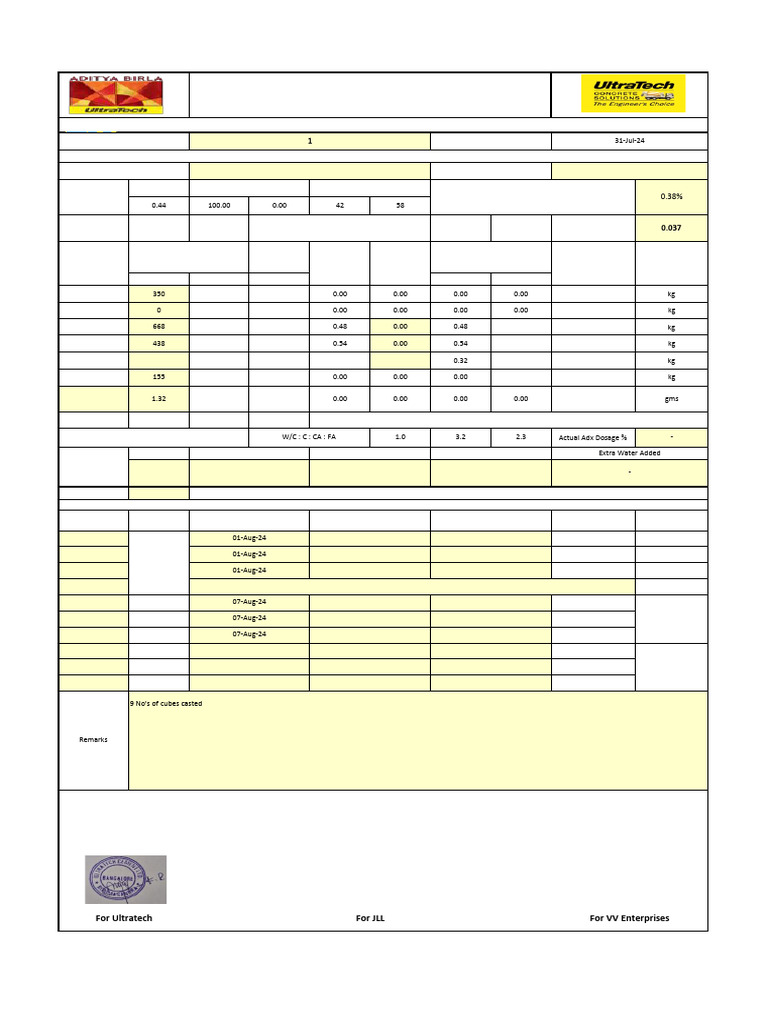 VV Enterprises M30 Trial | PDF | Concrete | Materials
