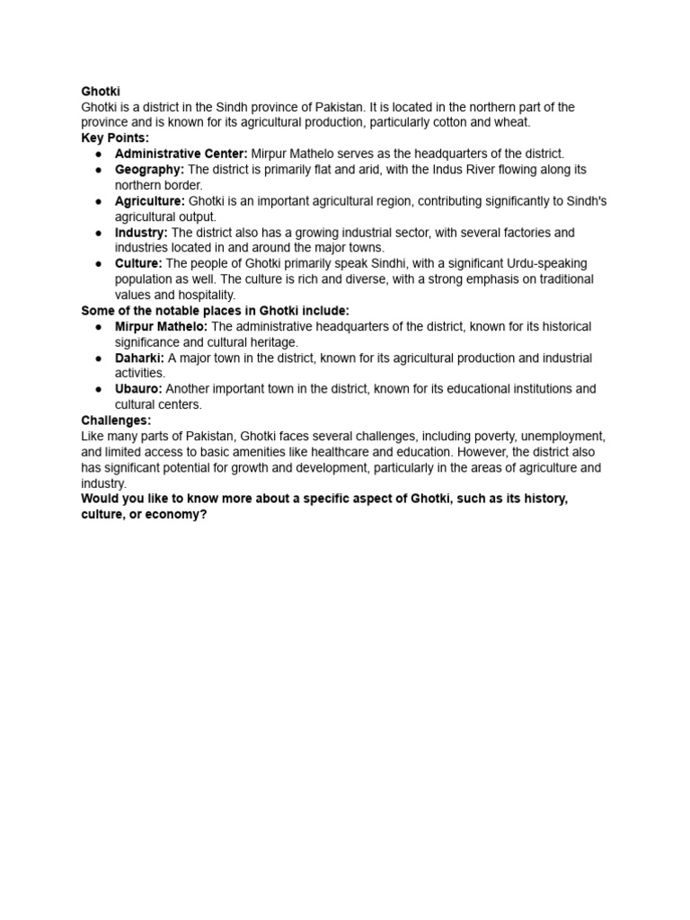 All About Ghotki | PDF