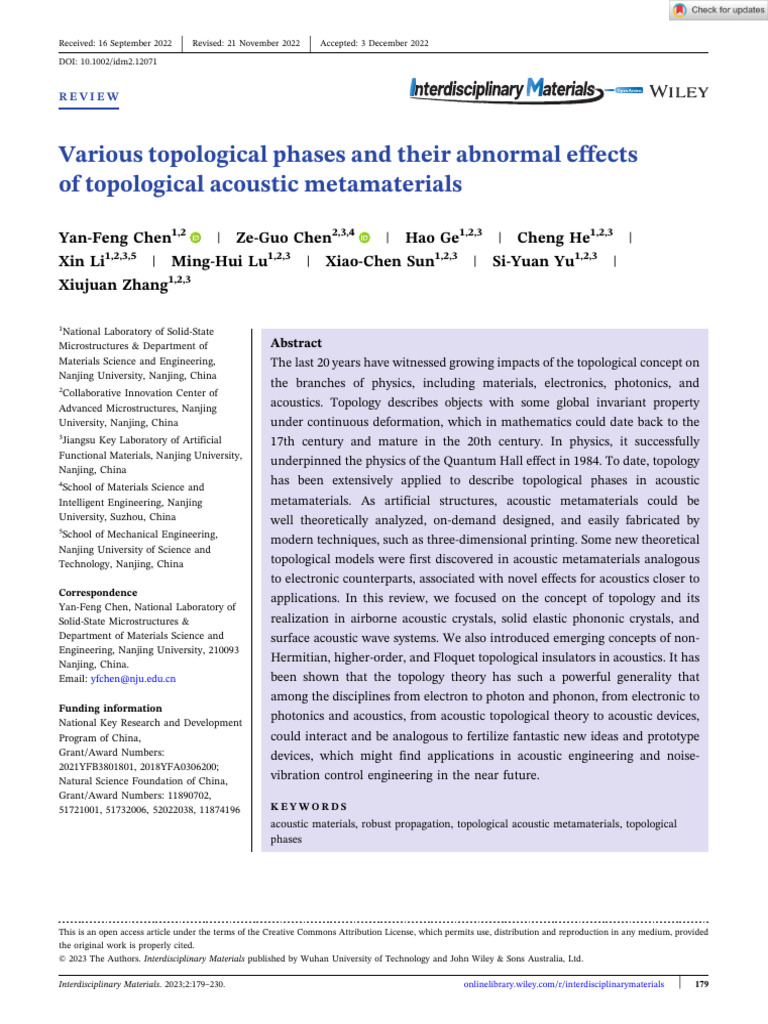 Chen Et Al. - 2023 - Various Topological Phases and Their Abnormal Effe ...