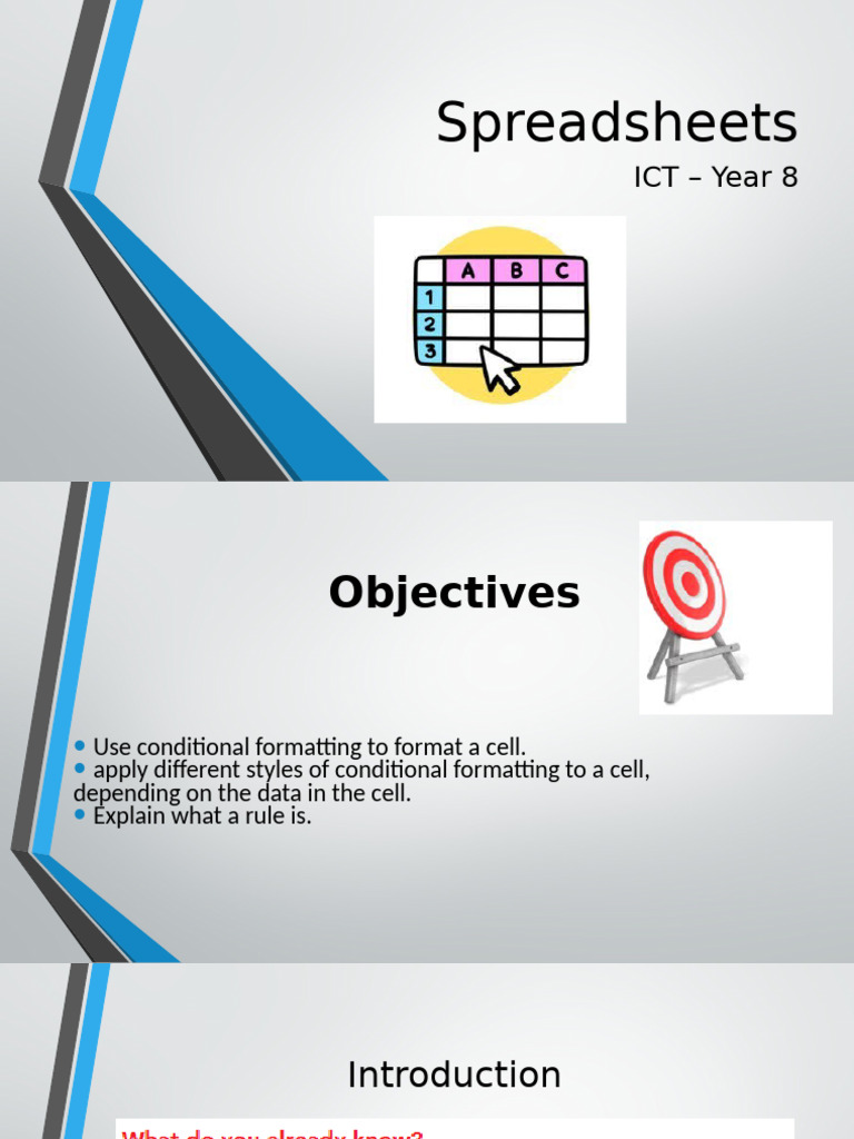Year 8 ICT: Conditional Formatting | PDF