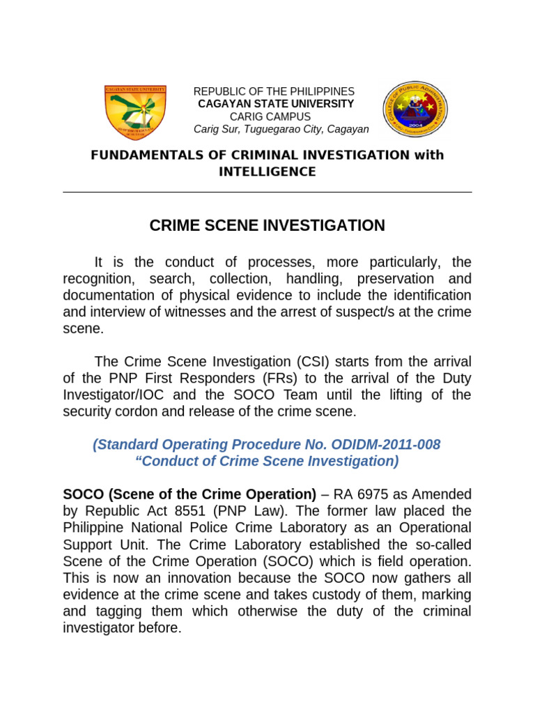 Topics 12-Crime Scene Investigation | PDF | Crime Scene | Arrest