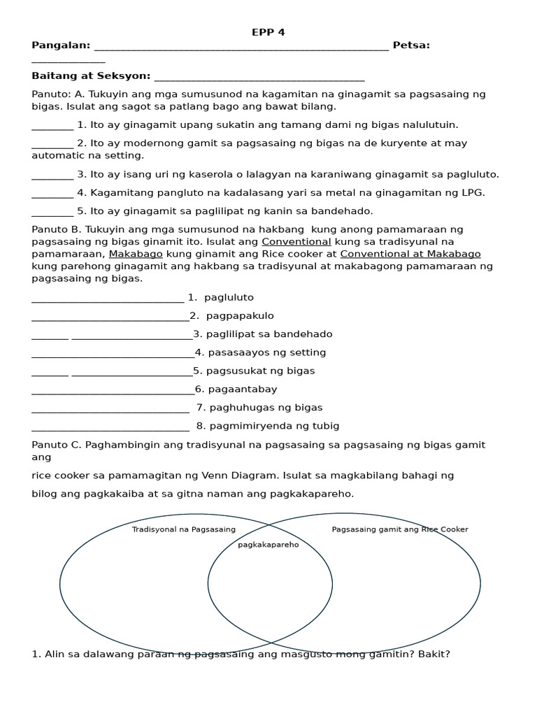 Setawork Epp4 q3 | PDF