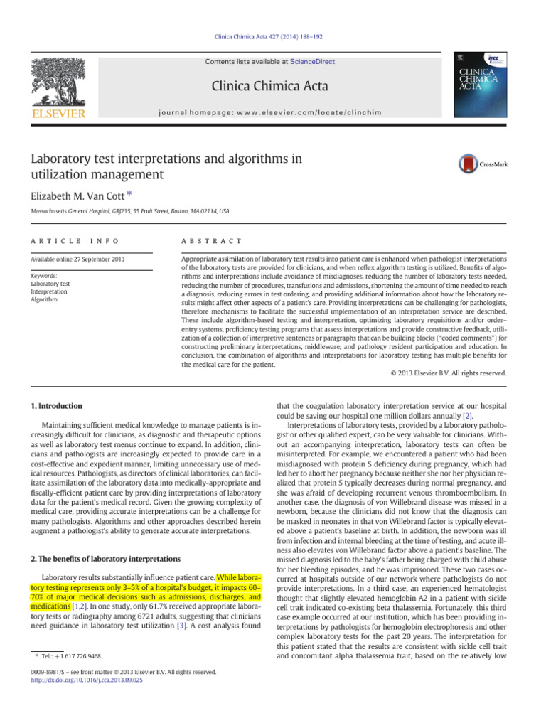 Enhancing Laboratory Test Interpretations | PDF | Diseases And ...
