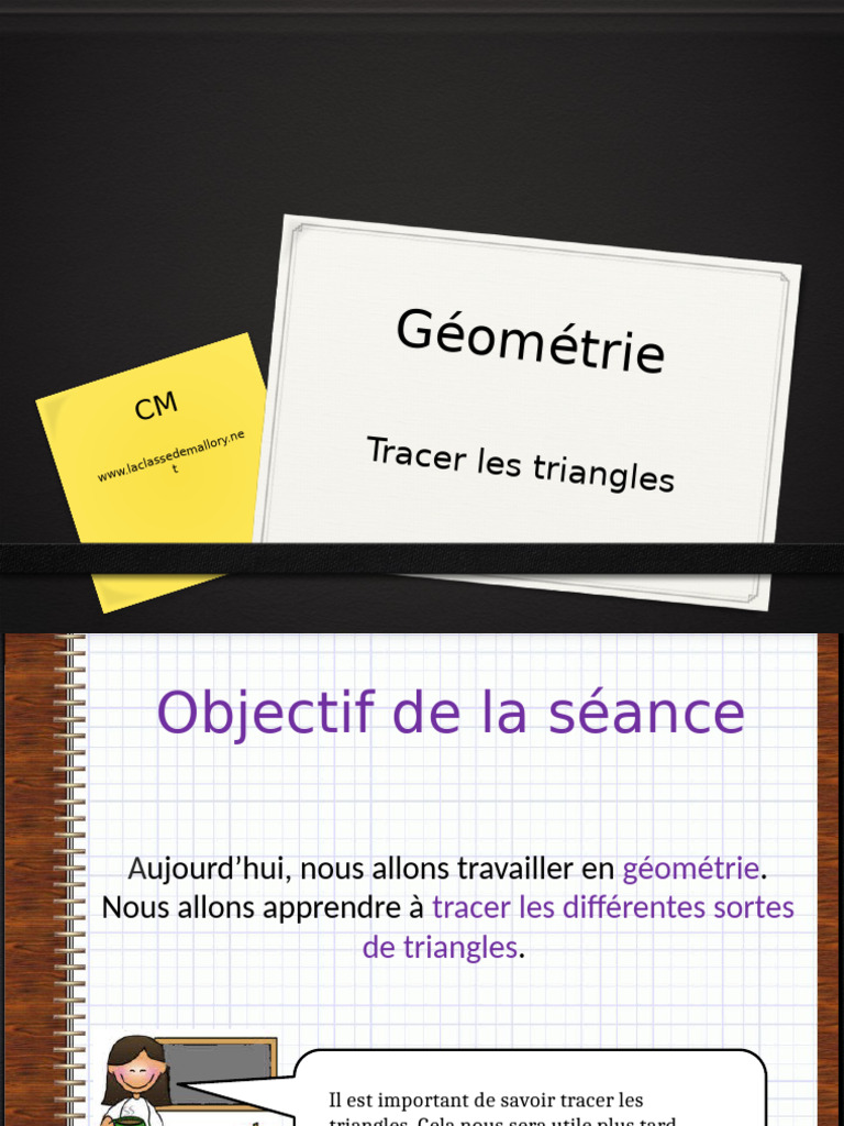 Tracer des triangles en géométrie CM1 | PDF